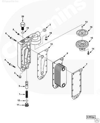 Основание масляного фильтра на двиг. Cummins 6CT 3974325 3934159 ...