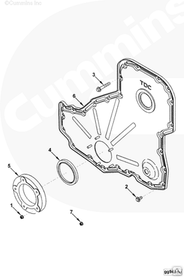 Сальник коленвала передний на двигатель Cummins 6CT ISLe 3921927 ...